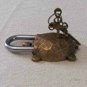 Accents | Vintage Style Brass Heavy Duty Turtle Lock With Keys | Poshmark
